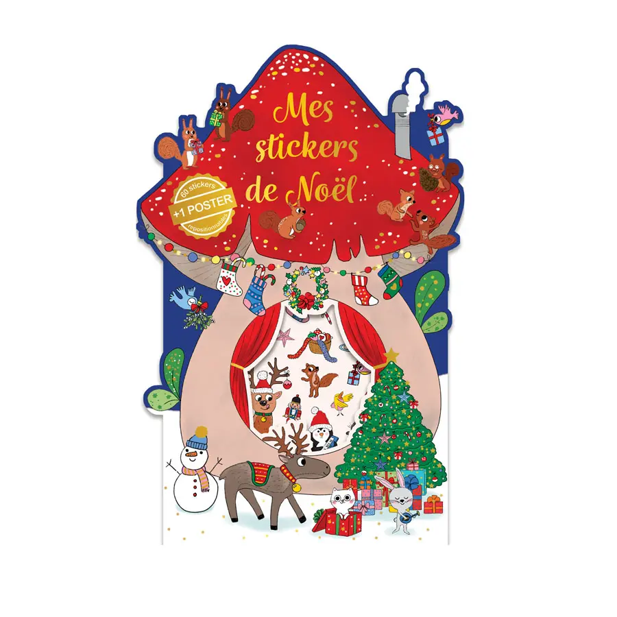 Mes Stickers de Noël – Le Champignon de Noël – Cartes d’Art - Noël Lumineux